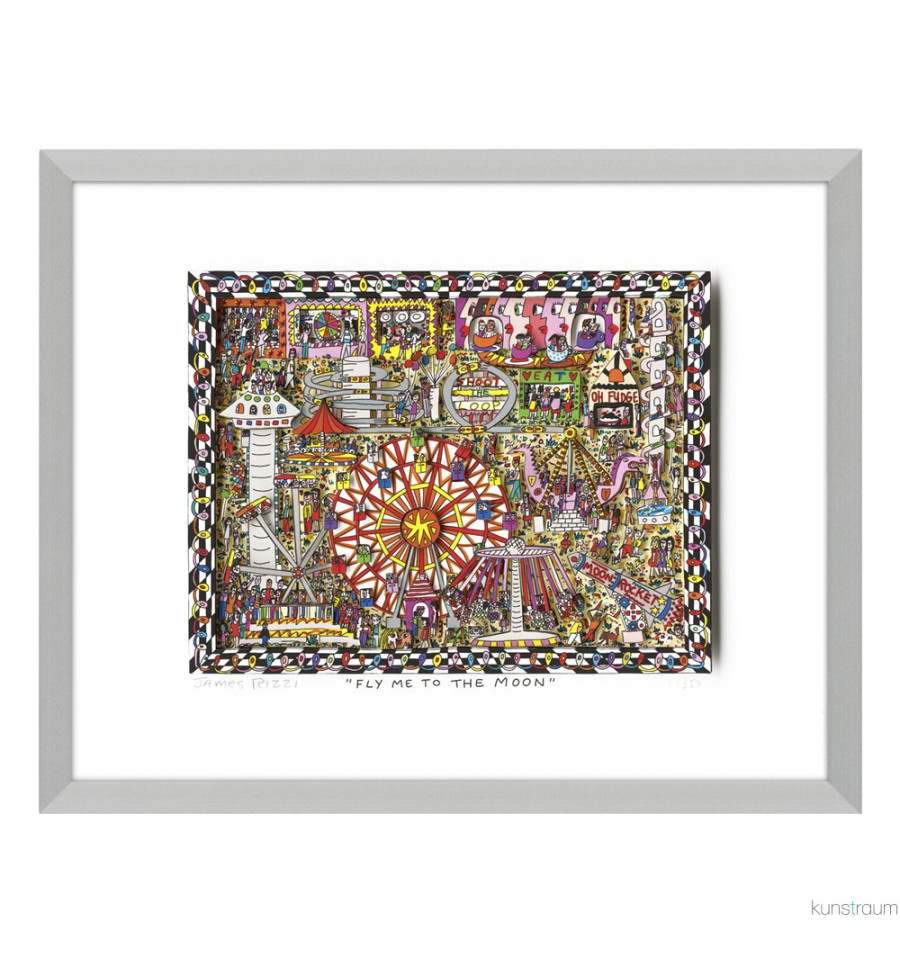 James Rizzi original 3 D Bild mit Passepartout